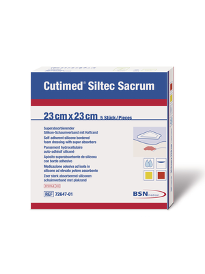 Cutimed Siltec B 7264700 Foam Dressing with Super-Absorbers and ...