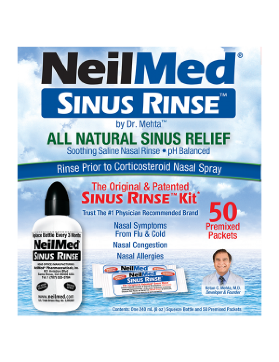 NeilMed Sinus Rinse Kit with 50 Premixed Packets | Davisville Home ...